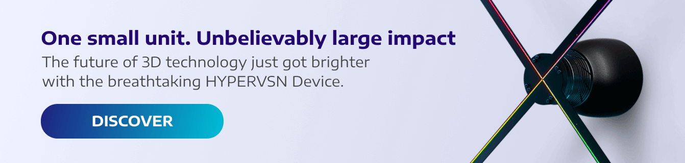 HYPERVSN is a 3D Integrated Holographic System for advertising, digital signage, events.